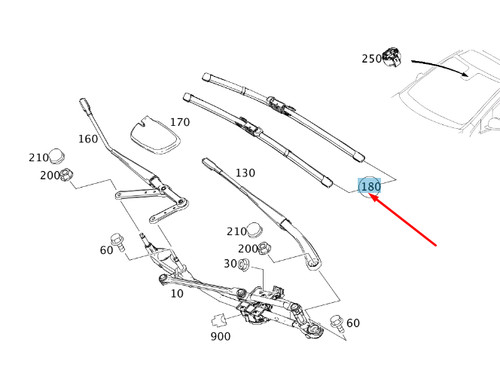 MERCEDES-BENZ B W246 FRONT WIPER BLADE SET RHD A2468202800 ORIGINAL NO ...