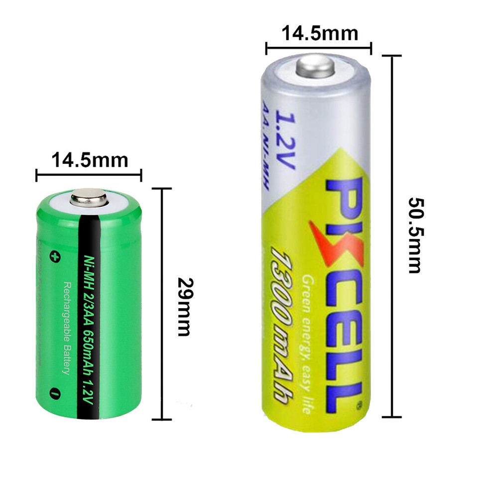 PKCELL AA AAA 2/3AAA 1200mAh 1000mAh NiMH Rechargeable Batteries 1.2V ...