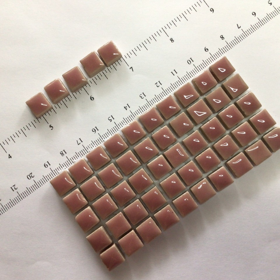 Dusty Rose Ceramic Mosaic Tiles - 3/8 inch - 50 Tiles - 10 mm - Arts ...