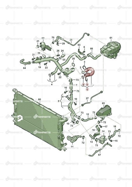 Coolant Hose With Quick Release Coupling LH Upper AUDI A6 Wagon ...
