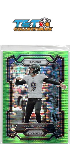 Justin Tucker 2023 Panini Prizm Neon Green Pulsar #22 Ravens 29a | eBay