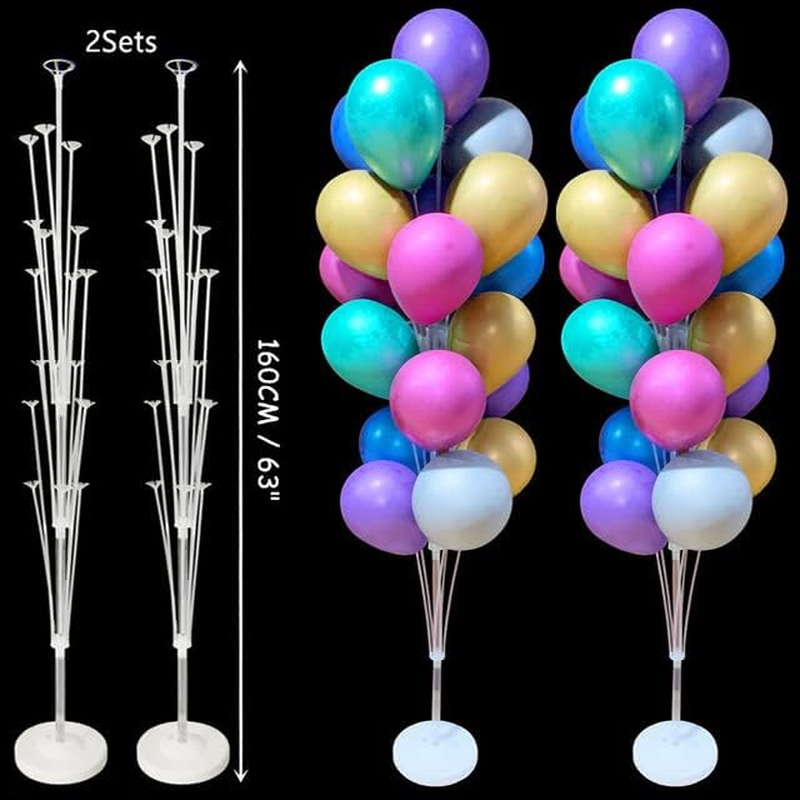 2 Set Table Balloon Stand Kit,160Cm/63Inch Floor Stand Balloon Stick ...