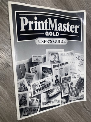 PrintMaster Gold 4.0 by Mindscape User's Guide Paperback Black & White ...