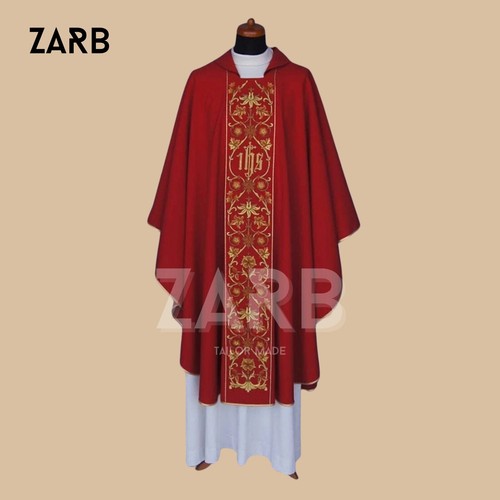 Gothic Chasuble Vestment with Embroidery | Priest Liturgical Robe - All ...
