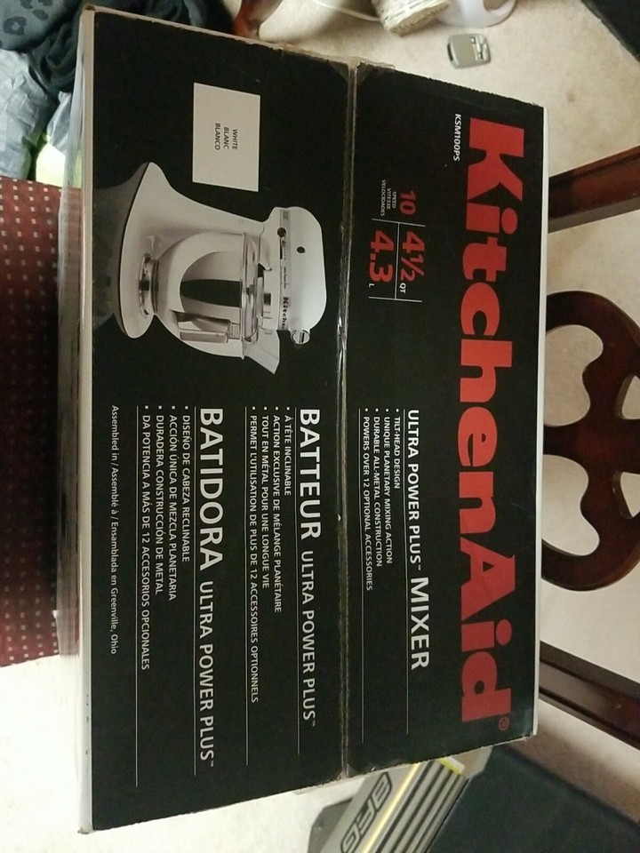 New KitchenAid Ultra Power Plus Mixer White 4.5 Quart 10 speed ksm100ps ...
