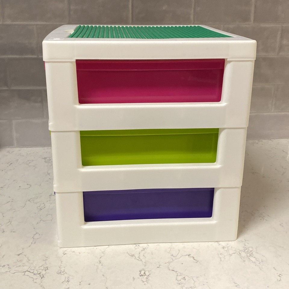 Lego Girls Iris Organizer Storage Container 3 Drawer Bin Friends Colors ...
