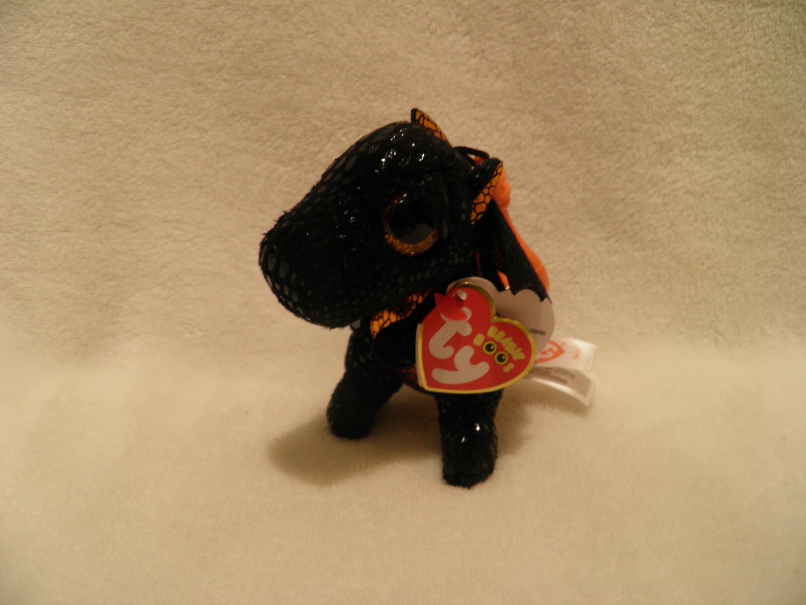 Ty Beanie Boos 2017 Merlin Key Clip Keychain Black Dragon Orange ...