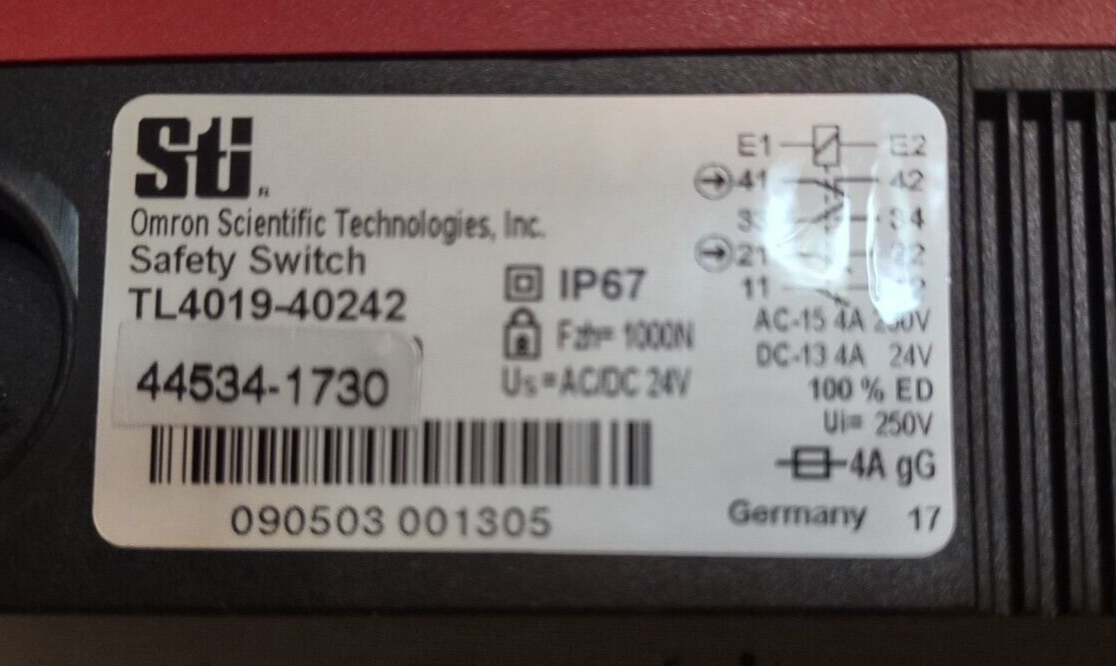 Omron STI Safety Switch Tl4019-40242 for sale online | eBay