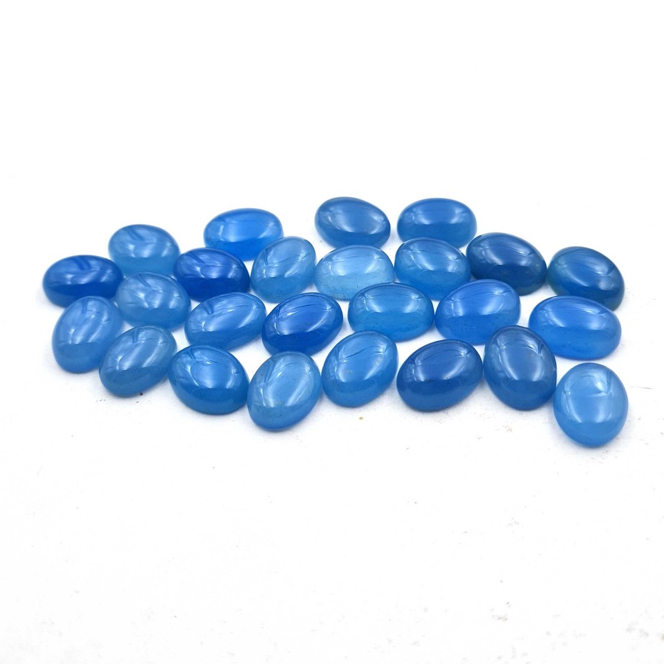 Calcedonio blu naturale ovale cabochon colore blu 11 pezzi 12*16 mm 102 ...