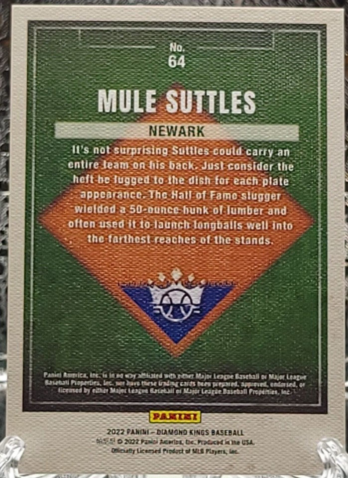 Mule Suttles 2022 Diamond Kings Black Frame #64 - Newark Eagles | eBay