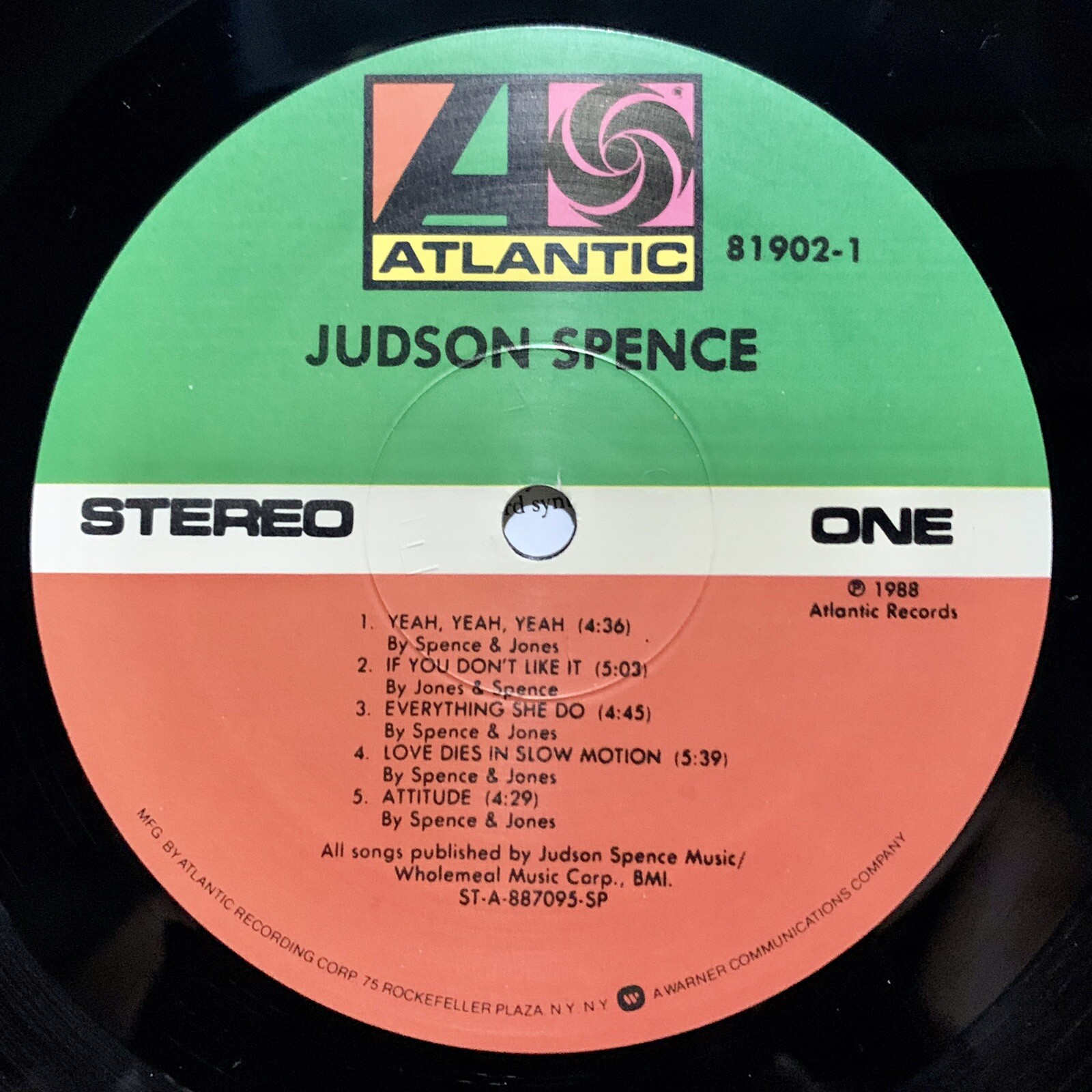 Judson Spence Self Titled Original Vinyl LP Pressing 1988 (NM) Funk ...