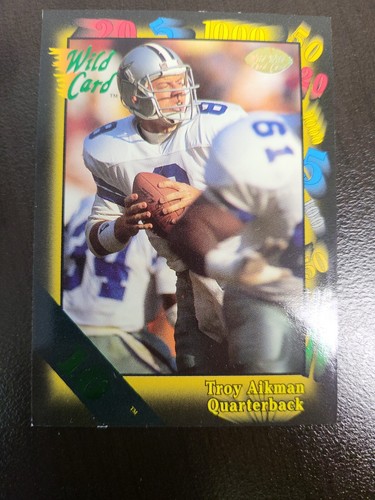 1991 Wild Card Troy Aikman 10 STRIPE card #68 | eBay