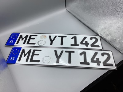 REAL GERMAN LICENSE PLATE Pair AUTO NUMBER CAR TAG VW AUDI BMW MERCEDES ...