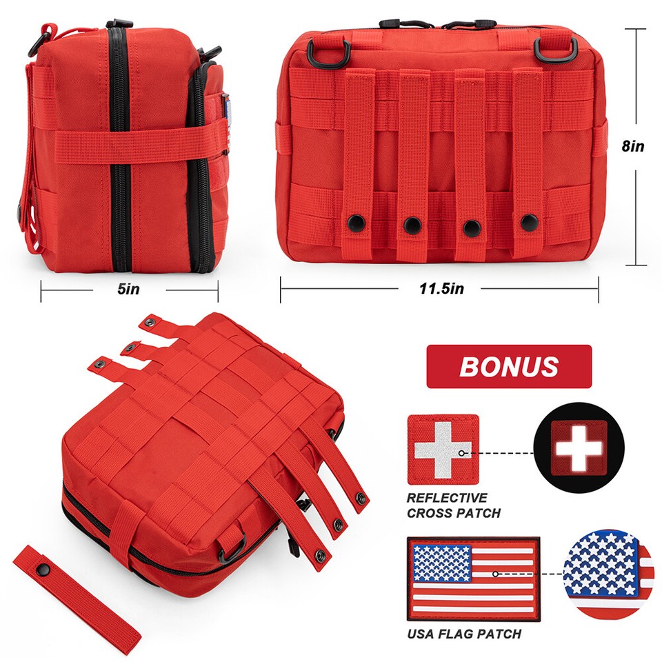 Tactical First Aid Kit Medical Molle Rip Away EMT IFAK Survival Pouch ...
