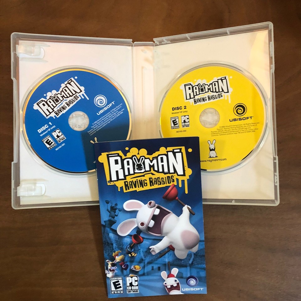 Rayman Raving Rabbids (PC, 2006) Complete in Box (Disc One Has Ring ...