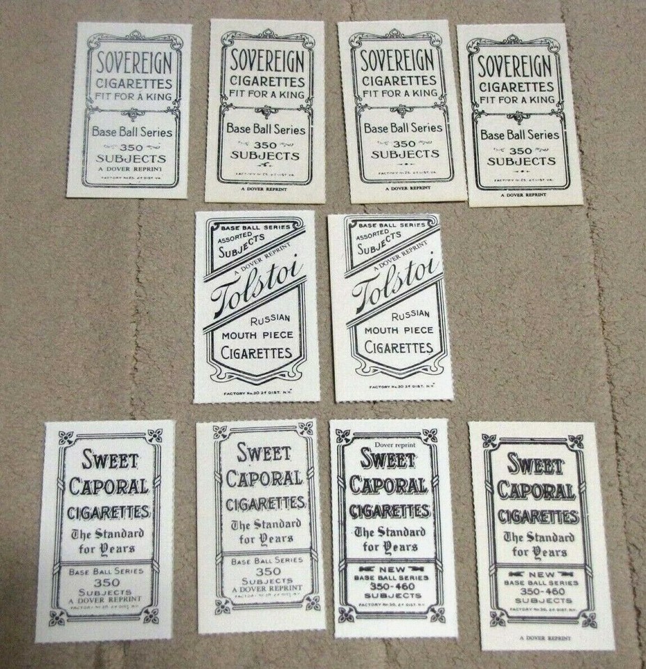 Dover Reprints - 1909-11 T206 Various Backs Baseball (Pick Your Players ...