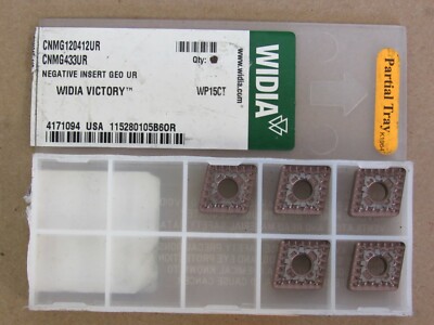 5 PCS WIDIA INSERT CNMG120412UR CNMG433UR GRADE WP15CT NEGATIVE INSERT ...