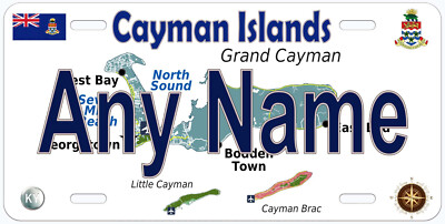 Cayman Islands Caribbean Any Name Personalized Novelty Car License ...