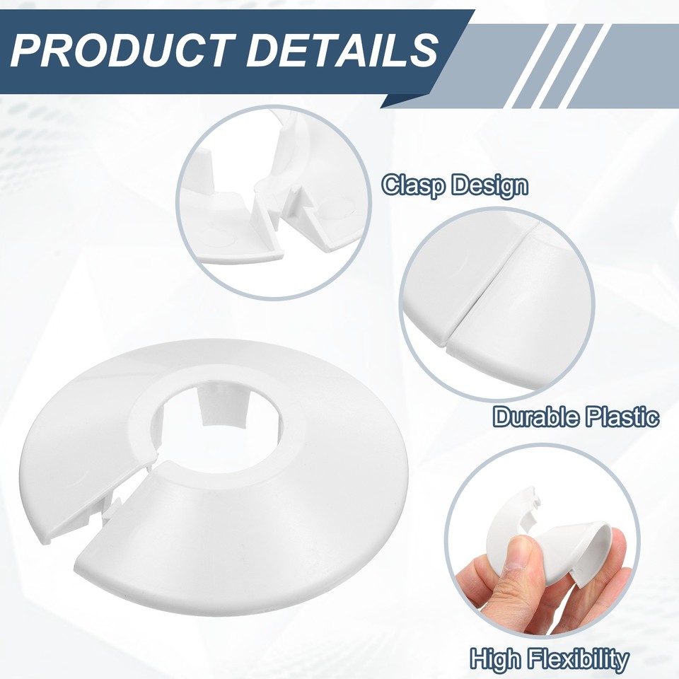 4Pcs Pipe Flange Cover Fit 22mm (0.87")Tube OD - Round Wall Split ...