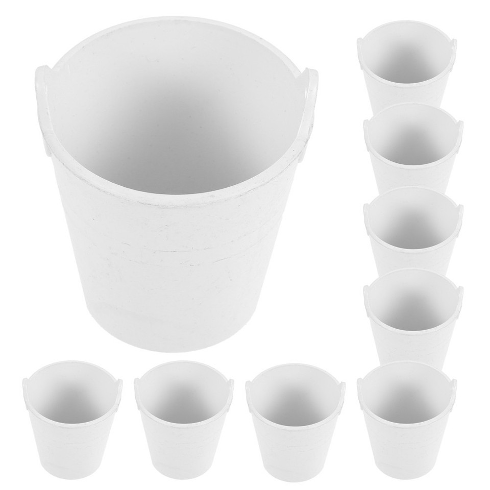 10 Pcs Plastic Mini Buckets Small Buckets Uncolored Buckets for Crafts ...