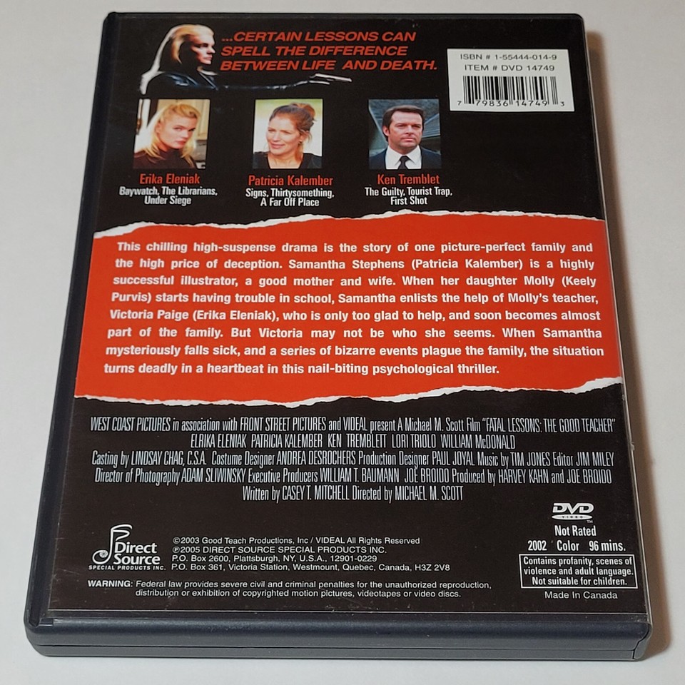 Fatal Lessons (DVD, 2004) Erika Eleniak Patricia Kalember Free 1-Day ...