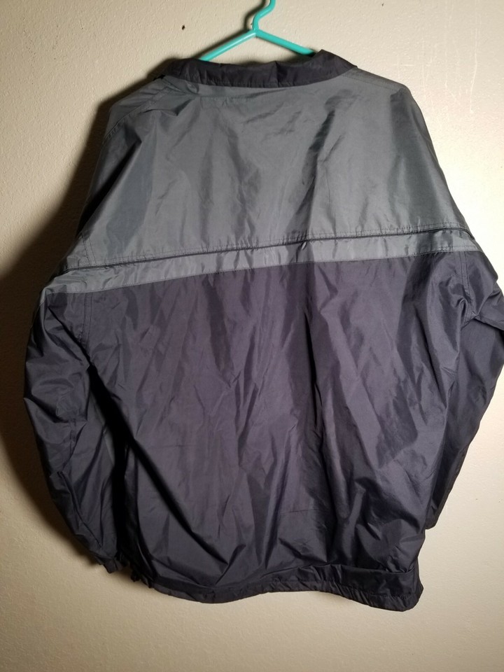 Mens Kenpo Jacket Full Zip Hooded Insulated Size Large Black Gray ...