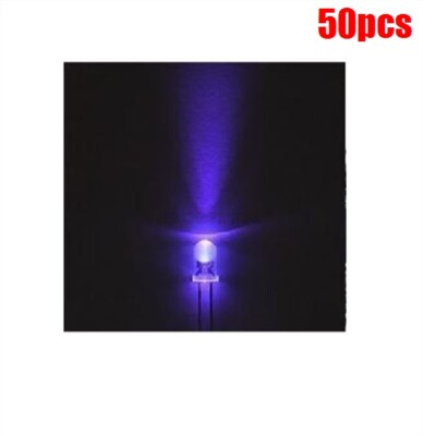 50Pcs Uv Light 395-400NM Purple Lamp Ultra Violet Led F3 3Mm Round New ...