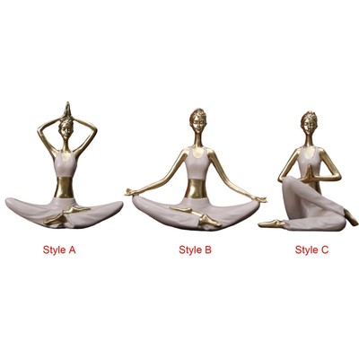 Yoga Statue Decorative Resin Women Yoga Pose Statue for Shelf Office | eBay