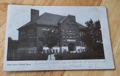Haish School, DeKalb IL vintage postcard postmarked 1907 | eBay