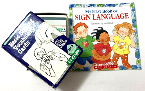 Garlic Press Basic Signing Vocabulary Cards Set B and Scholastic Sign ...