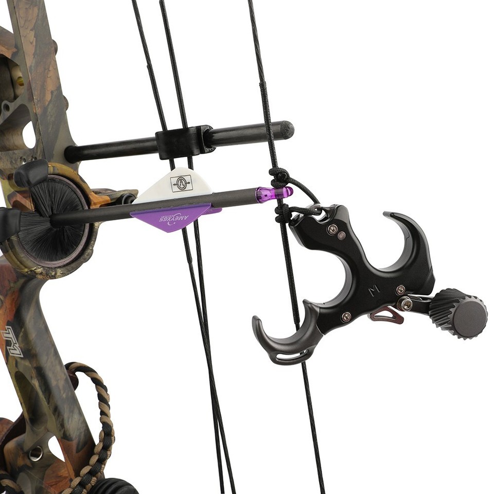 Compound Bow Release Aids 3 4 Finger Archery Thumb Trigger Adjust RH LH ...
