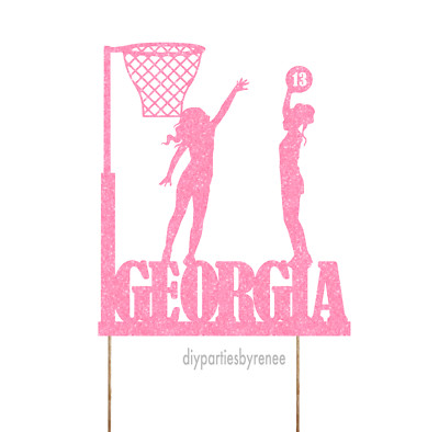 Cake Topper - Themed - 20+ Colours - NEXT DAY POST - Netball - Any Name ...