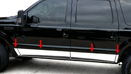 2000-2005 Ford Excursion 8Pc Chrome Rocker Panel Trim 8" Stainless ...