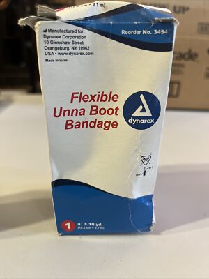 Dynarex 3454 Unna Boot Bandages 4" x 10 yds Non-sterile Exp 2/24 | eBay