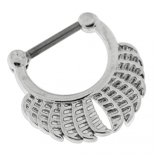 Women's Surgical Steel Twin Wings Septum Clicker Piercing Nose Ring 14G ...