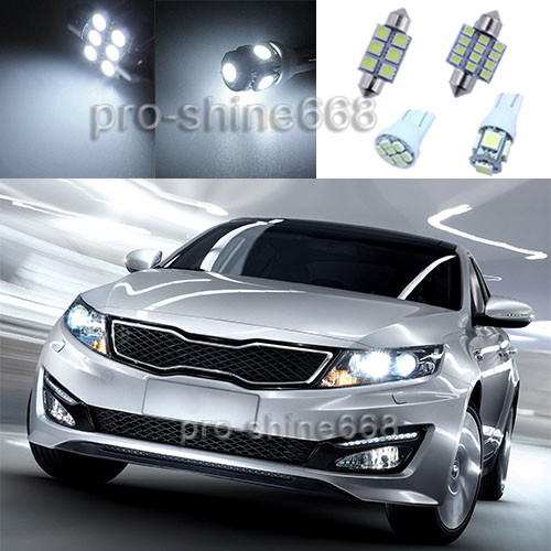 9pcs Premium White smd LED Lights Interior Package Kit for Optima K5 ...