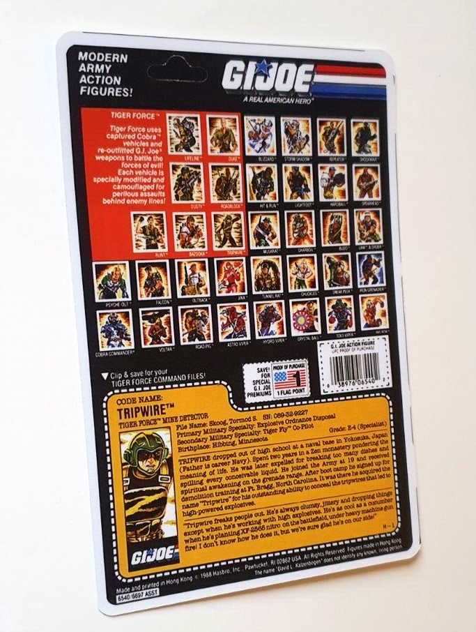 GI JOE CUSTOM TIGER FORCE TRIPWIRE 1988 CARDBACK Action Figure File ...