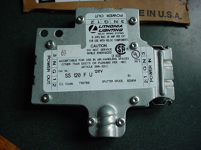 LOT of 8 NEW Lithonia Lighting SS 120 F U Splitter Splice 120V 20A Max ...