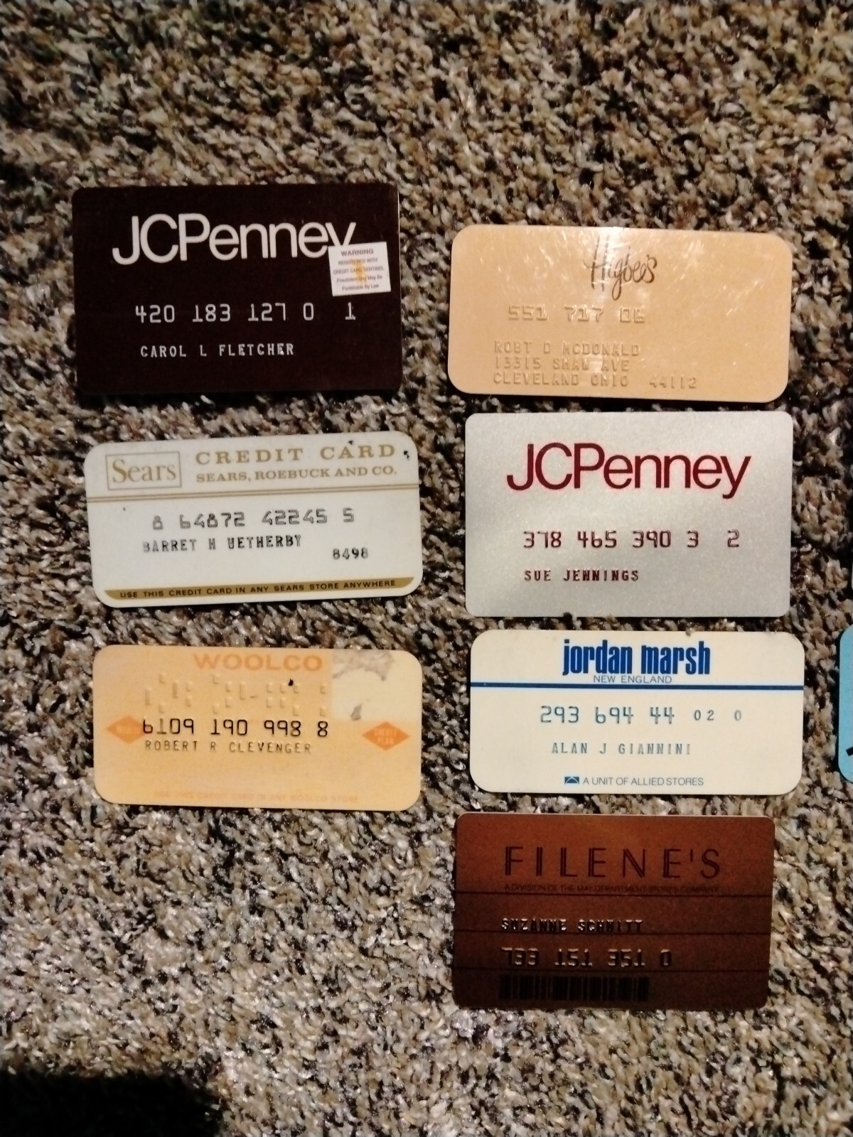 Vintage Lot Of Department Store Charge Cards | eBay