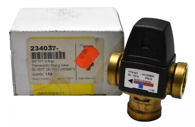 Rehau 234037 Thermostatic Mixing Valve 3-Way, 3/4" FNPT (85 to 160°F ...