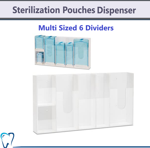 Sterilization Pouches Dispenser Multi Sized 6 Divided Wall Mount Holder ...