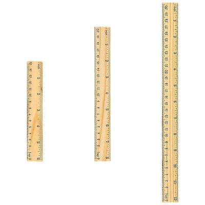 3 PCS Wooden Ruler, Flat Ruler Vintage Ruler Teaching Ruler Student ...