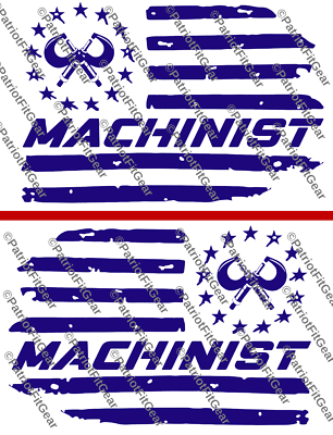 Machinist,American Flag,Caliper,12"x8"x2,Micrometer,Milling,CNC,Vinyl ...