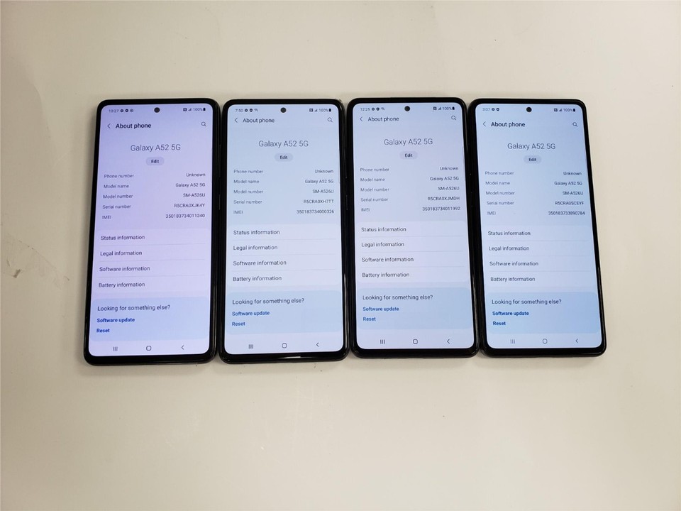 Lot of 4 Samsung Galaxy A52 5G SM-A526U 128GB Black AT&T Only*Read** | eBay