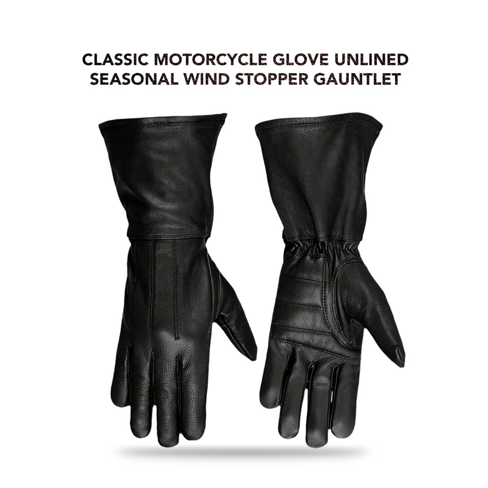 Hugger Men's Classic Motorcycle Glove Unlined Seasonal Wind Stopper ...