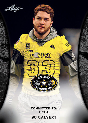 BO CALVERT 2018 LEAF 1ST EVER PRINTED HIGH SCHOOL ARMY ROOKIE CARD ...