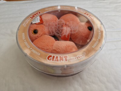 GIANT MICROBES MINIS EAR ACHE PLUSH SOFT TOY SET OF 3 IN ORIGINAL TIN ...