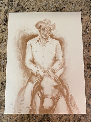 Ronald Reagan Back In The Saddle Again Earl MacPherson Print Signed ...