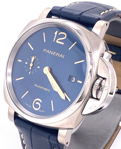 Panerai LUMINOR DUE Blue Dial Titanium 42mm Watch Pam 927 - PAM00927 ...