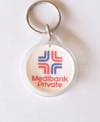 VINTAGE MEDIBANK PRIVATE BLUE RIBBON HOSPITAL COVER ACRYLIC KEY CHAIN ...
